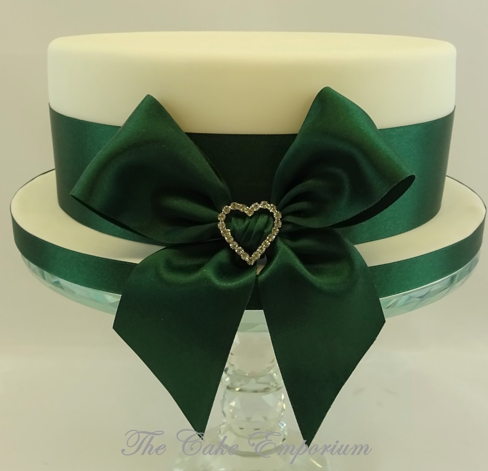 1 MTR 50mm RIBBON WITH DIAMANTE HEART BUCKLE BOW RIBBON CAKE RIBBON ...