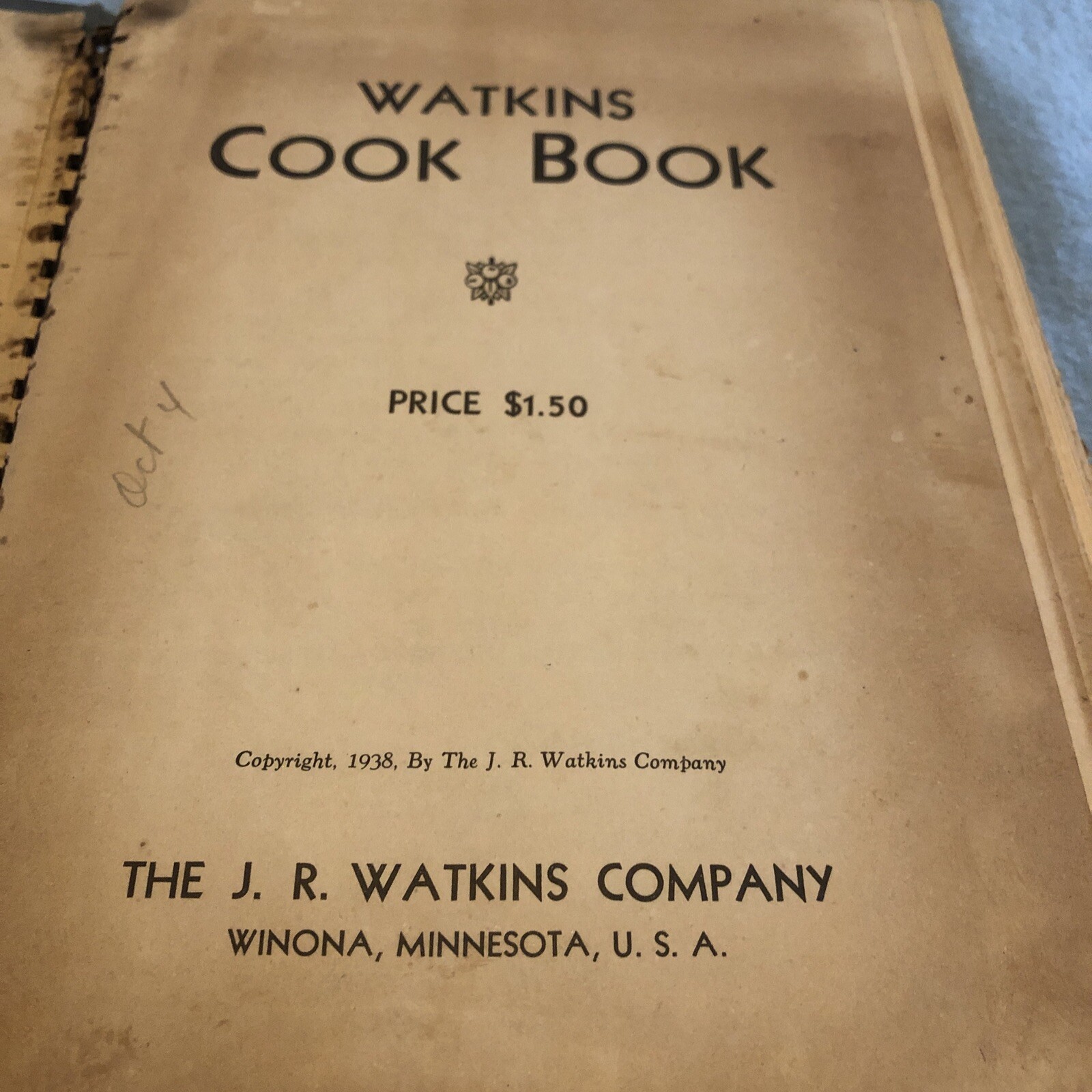 Watkins Cookbook by the J. R. Watkins Co 1938 | eBay