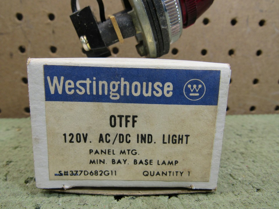 VINTAGE OTFF WESTINGHOUSE 120V. AC/DCI RED PANEL INDICATOR LIGHT RETRO ...