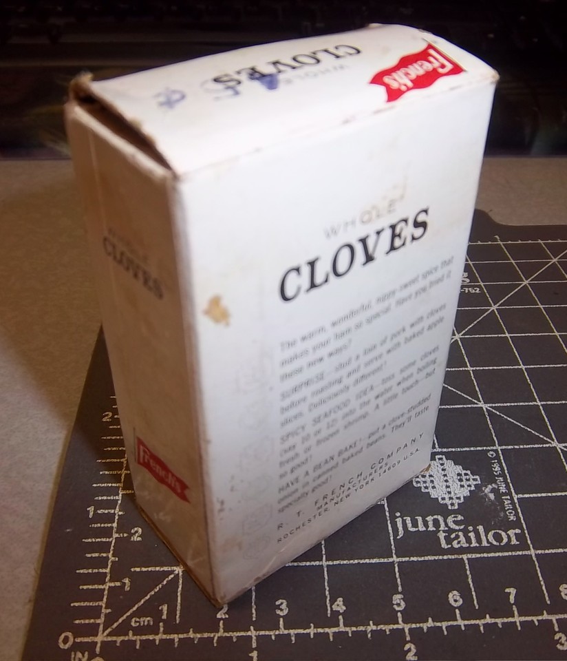 Vintage Frenchs whole CLOVES 1 1/8 oz cardboard spice box, great ...