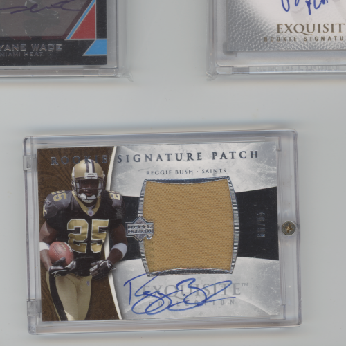 2005 05 EXQUISITE REGGIE BUSH RC ROOKIE RPA PATCH AUTO AUTOGRAPH #/99 ...