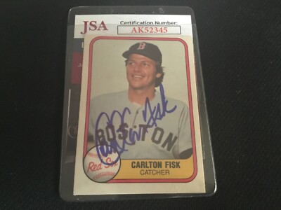 Autographed 1981 Fleer Carlton Fisk. HOF. JSA Sticker & Cert | eBay