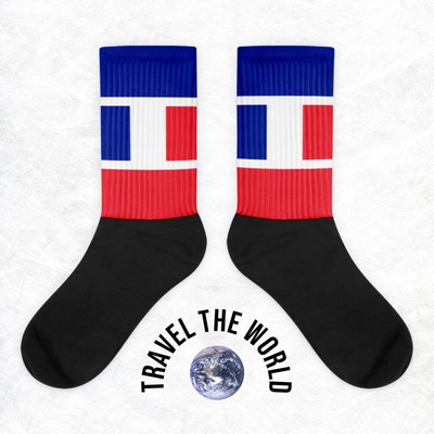 France Socks - French Flag Inspired Print Crew Length - World Travel ...