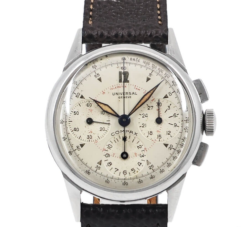 Universal Geneve Compax Ref.22264 Cal.283 Manual 38mm Ivory Dial Men's ...