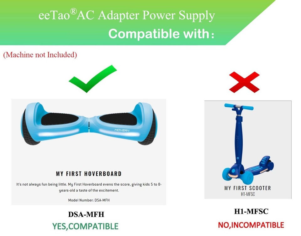 AC Adapter For X Hover-1 My First H1-MFH DSA-MFH Kids Hoverboard ...