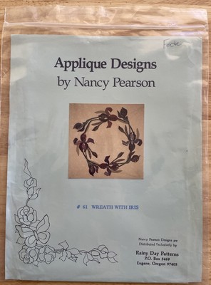 Nancy Pearson WREATH WITH IRIS #61 Appliqué Quilt Pattern | eBay