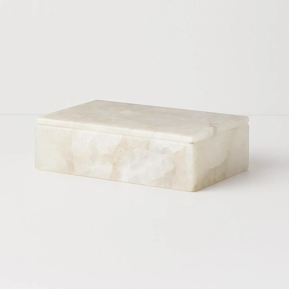 Luxury Quartz Jewelry Box | Natural Stone Organizer for Rings ...