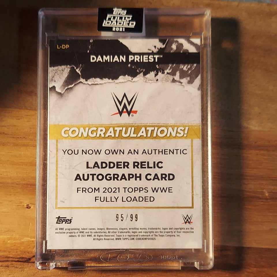 Topps 2021 WWE Fully Loaded Damian Priest Autograph Ladder Relic Card # ...