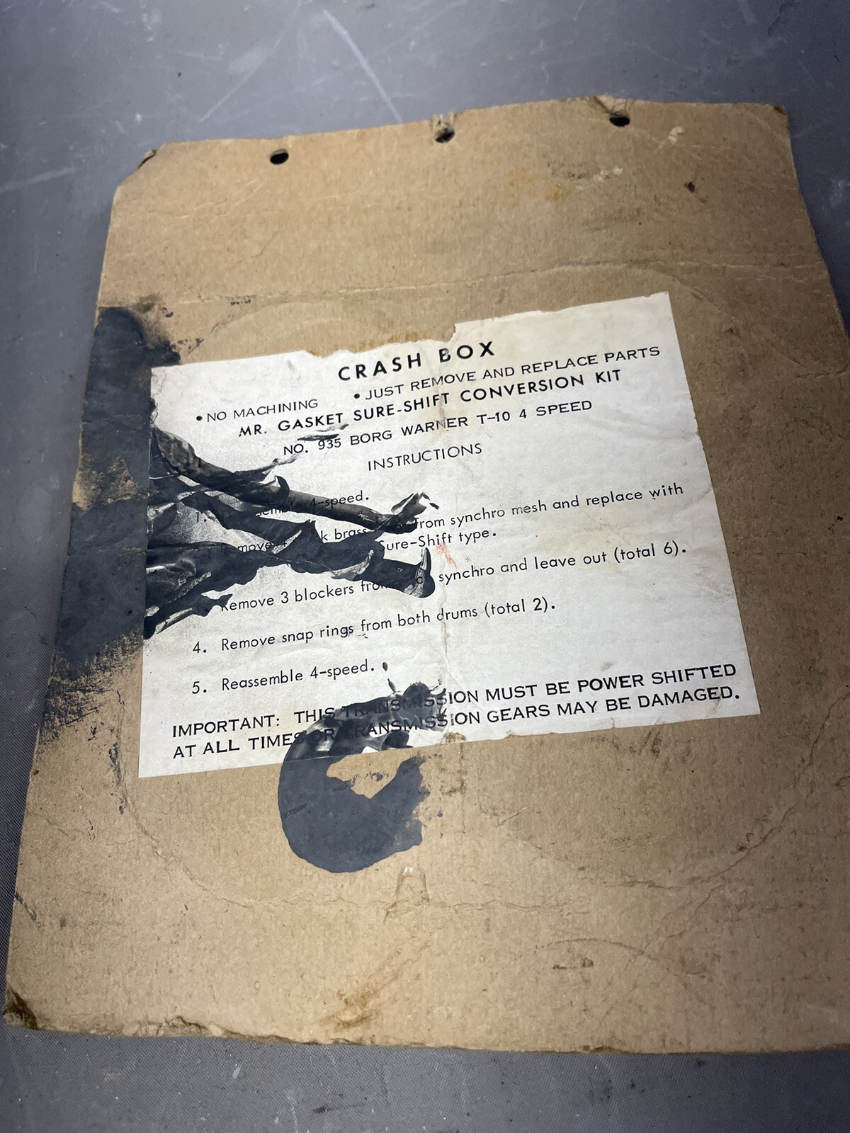 NOS Vintage Mr. Gasket T10 Crash Box Kit Super T-10 Borg Warner Synchro ...