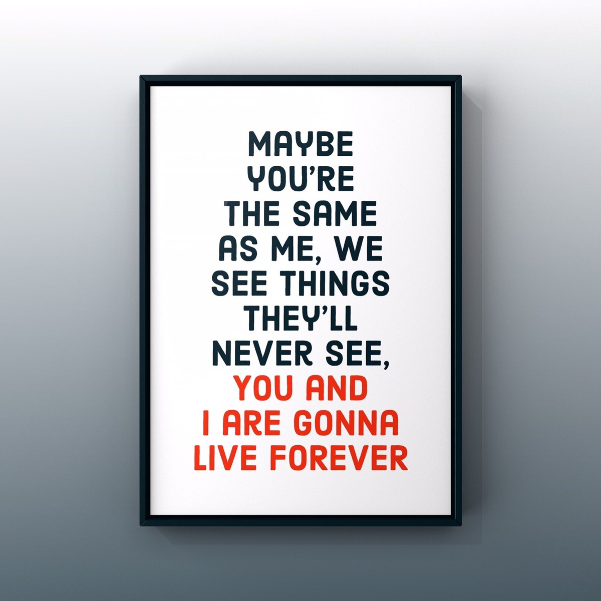 Oasis Song Quotes Wonderwall Oasis Song Lyric Print Poster