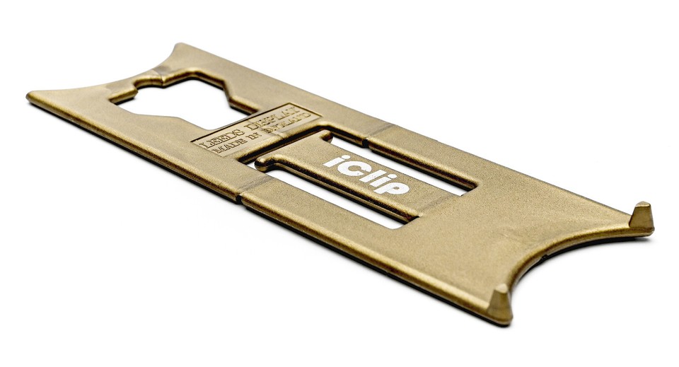 iPhone Smartphone Holder Support : GOLD iClip Stand : Travel Desktop ...