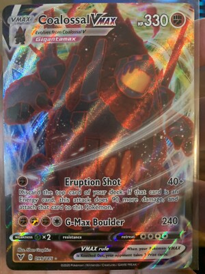 Coalossal VMAX 099/185 Full Art Ultra Rare - 2020 Pokemon Vivid Voltage ...
