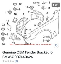 OEM BMW 5 G30 Front Right Side Panel Bracket 41007440424 Genuine for ...