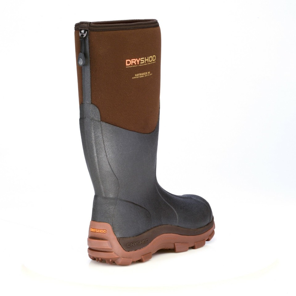 Dryshod Size 10 Haymaker Men's Hi Brown Hard-Working Farm Boot HAY-MH ...