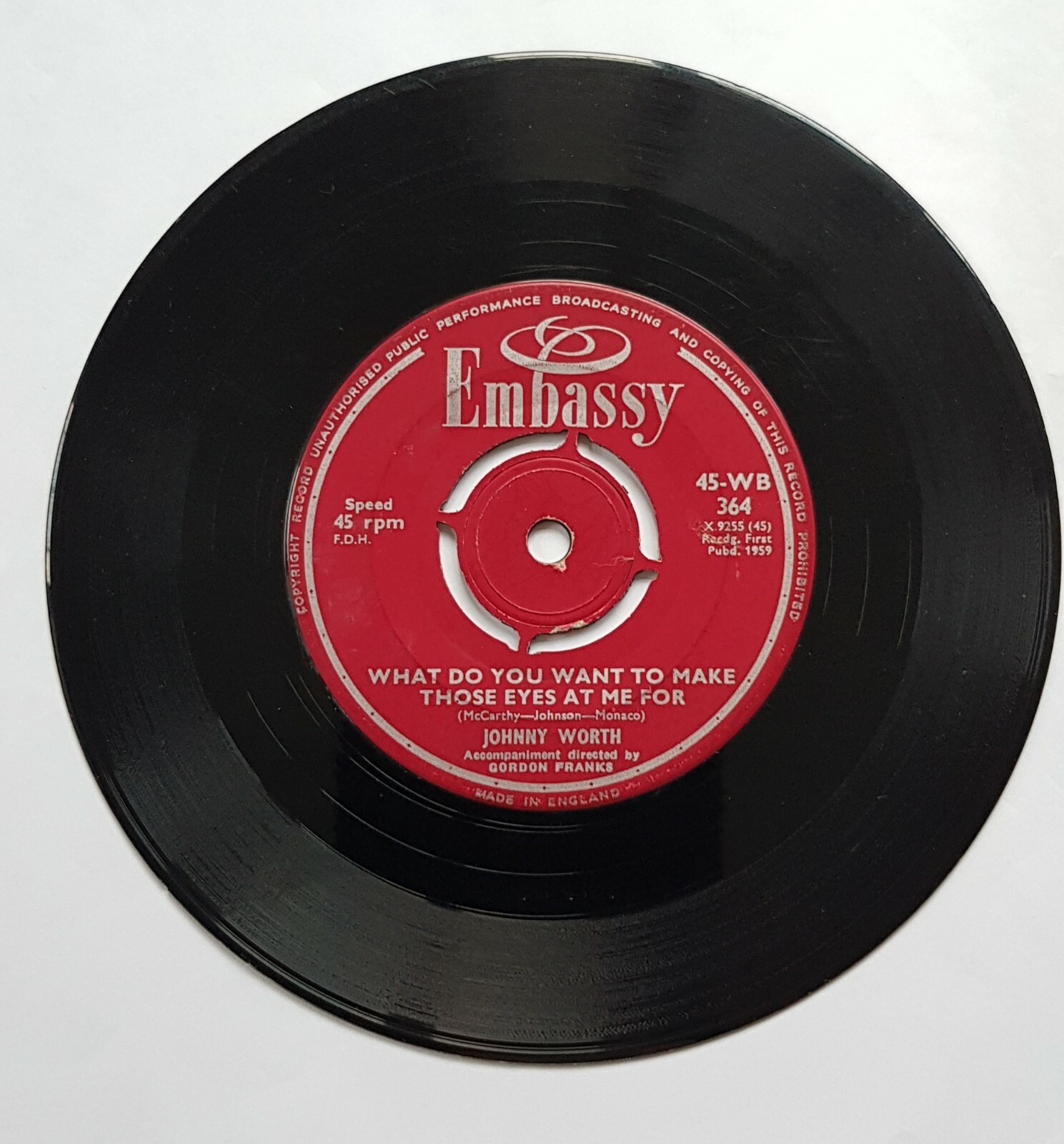 3 x Embassy Record Label singles. Cover versions Various, read below ...