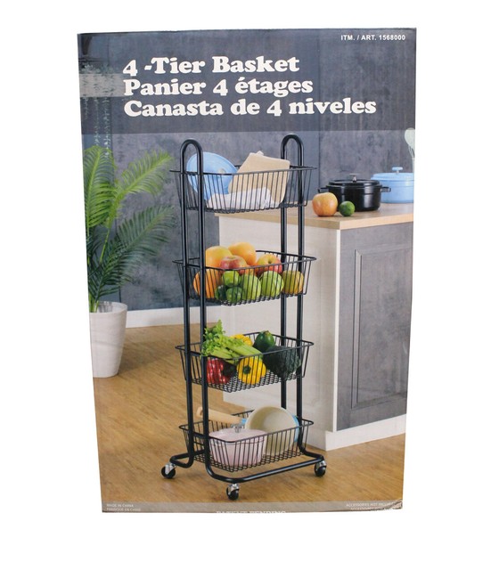 Edifice 4-tier Rolling Basket Black for sale online | eBay