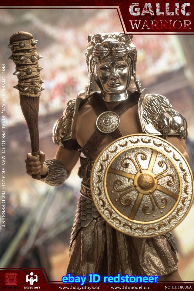 HHMODEL&HAOYUTOYS Gladiator ROME Gaul Warrior 1/6 Action Figure Silver ...