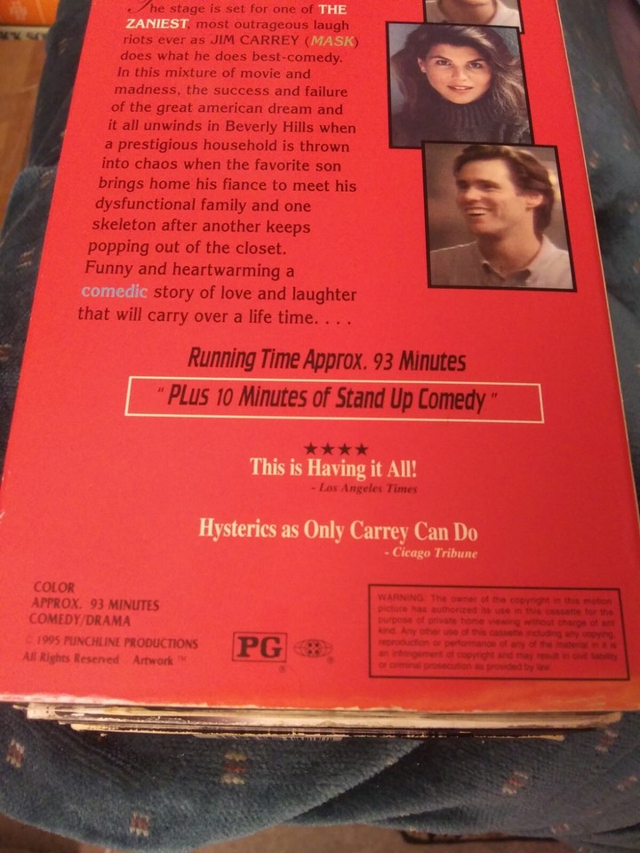Faces In The Mirror SUPER RARE 1995 VHS 90s early Jim Carrey alcoholic ...
