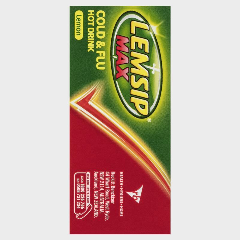 LEMSIP MAX STRENGTH SCH 10 COLD AND FLU RELIEF HOT DRINK LEMON 10PK C&F ...