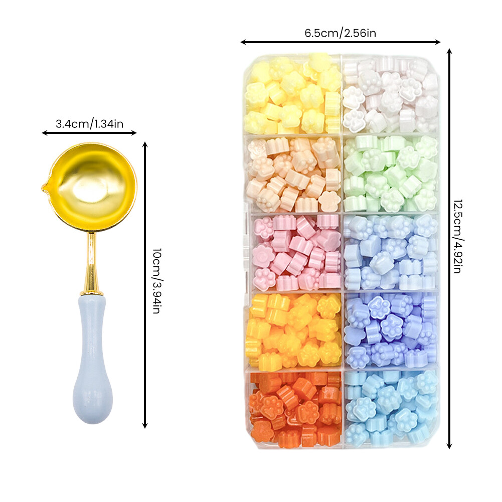 380pcsSeal Bead DIY Craft Gift Wrapping Wooden Spoon Cards With Storage ...