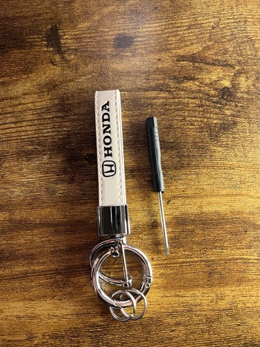 Honda Genuine White Leather Car Keychain | eBay