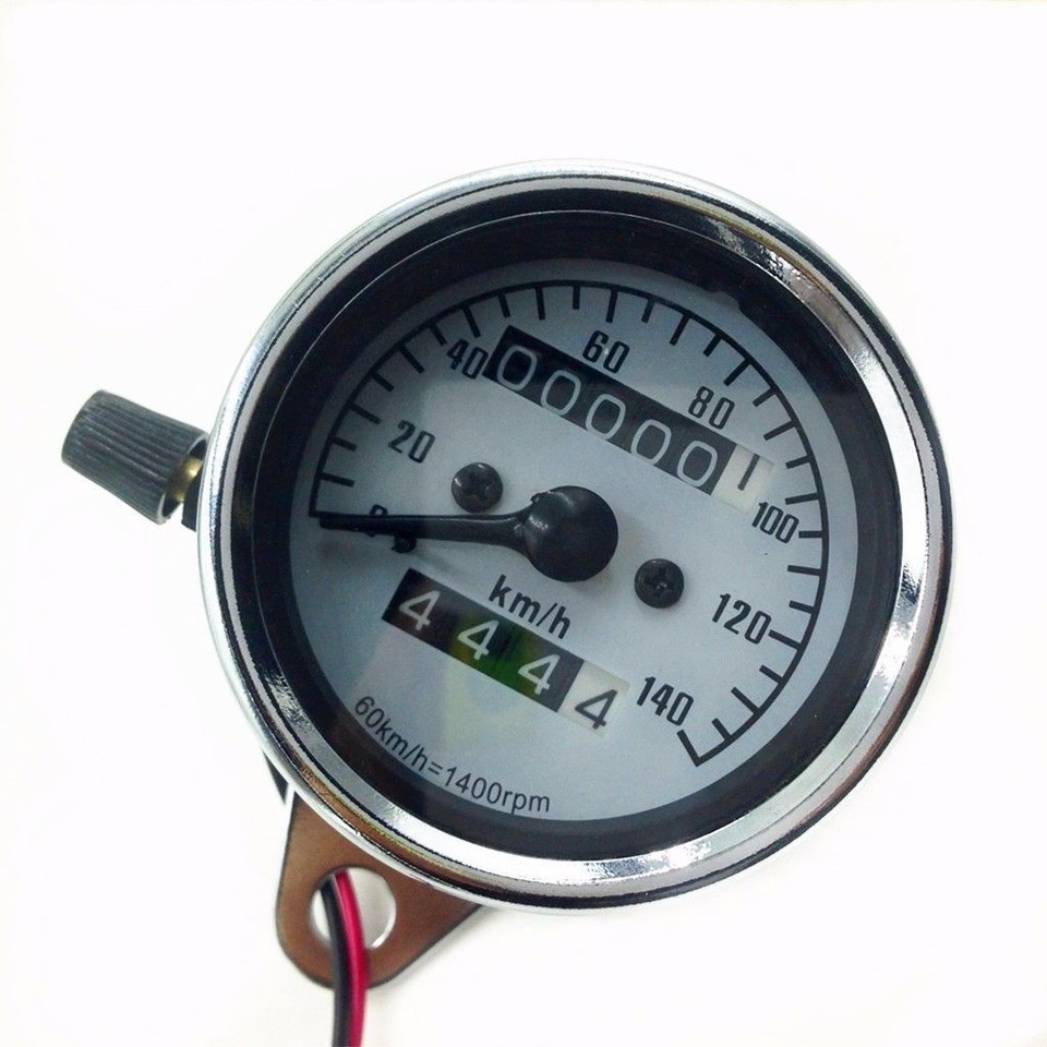Retro Motorcycle Odometer Speedometer Gauge For Cafe Racer Old School ...