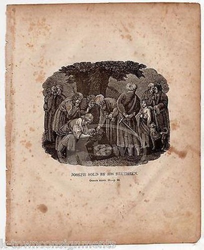 Genesis 37:28 Joseph Sold Into Slavery Antique Bible Engraving Print ...