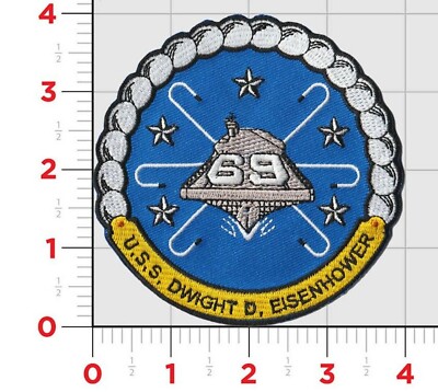 4" NAVY USS DWIGHT D EISENHOWER CVN-69 MILITARY NAVAL SHIP EMBROIDERED ...