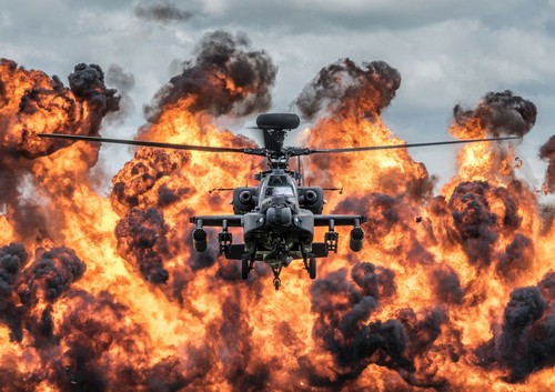 Apache Attack Helicopter Poster Size A4 / A3 Army Aircraft Poster Gift ...