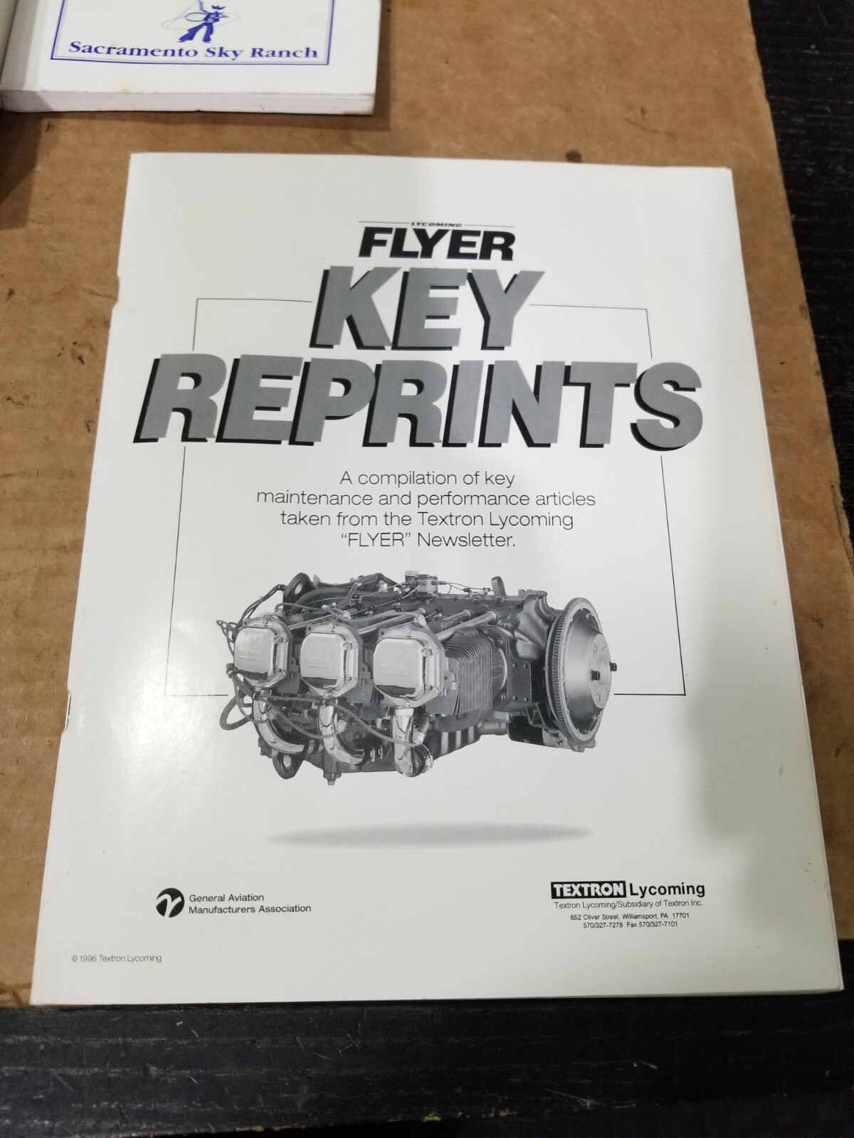 1996 TEXTRON LYCOMING FLYER KEY REPRINTS CATALOG OF GENERAL AVIATION ...