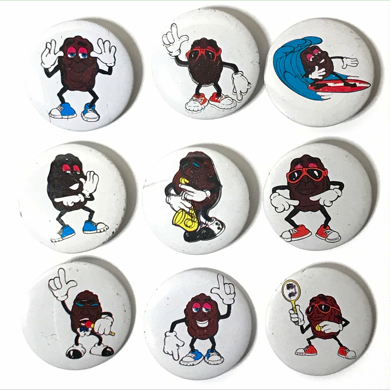 California Raisins Pinback Buttons 9 Pack | eBay
