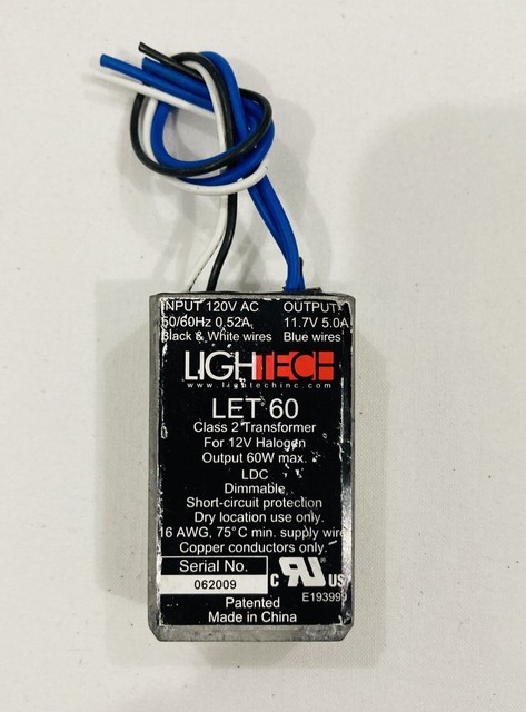 LighTech Let-60 Electrical Transformer 12v 60w Electronic Dimmable for ...