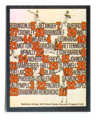 1970 ORIOLES v. CINCINNATI REDS - Replica World Series Program Cover ...