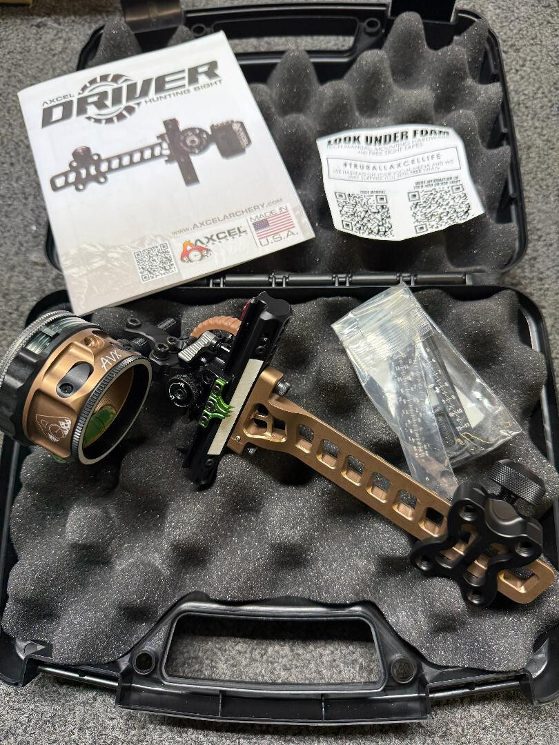 NEW 2025 Axcel Driver 1 Pin Slider Bow Sight Standard COYOTE BROWN 1 ...