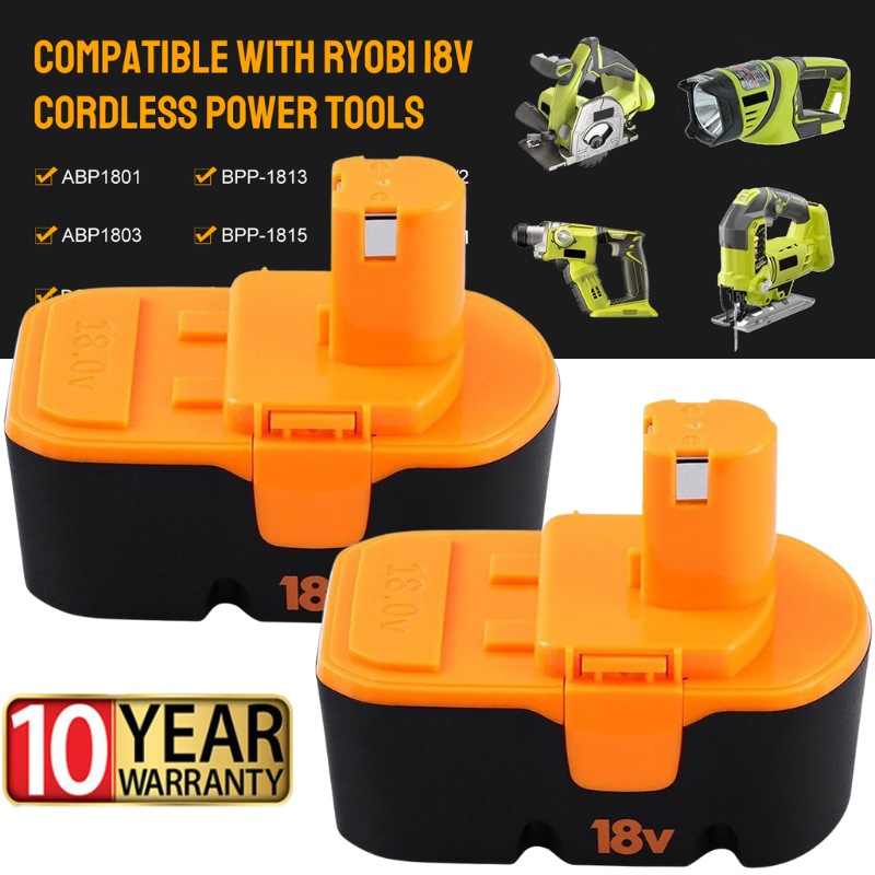 2Pack For Ryobi 18V PLUS 18 Volt Ni-Mh Battery P100 13022 ABP1801 ...
