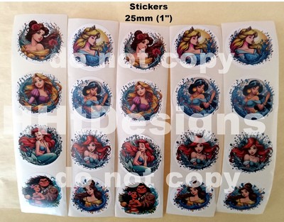 Lot of 20 Stickers (25mm) Belle, Ariel + Stickers | eBay