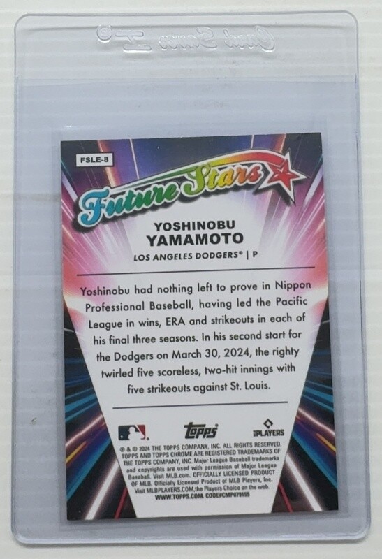 2024 Topps Chrome Logofractor Yoshinobu Yamamoto Future Stars Rookie RC ...