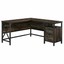 Sauder Steel River L Shaped Writing Desk in Carbon Oak and Black ...