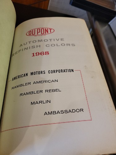 1968 DUPONT RAMBLER AMERICAN REBEL AUTOMOTIVE REFINISH COLORS PAINT ...