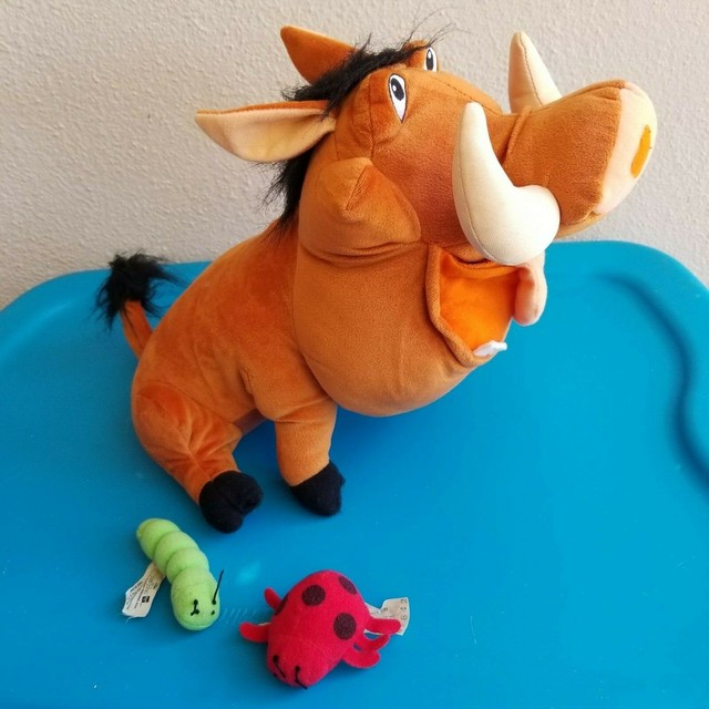 Talking Pumbaa Plush Lion King Stuffed Animal Pumba Warthog Feed Me Bug ...
