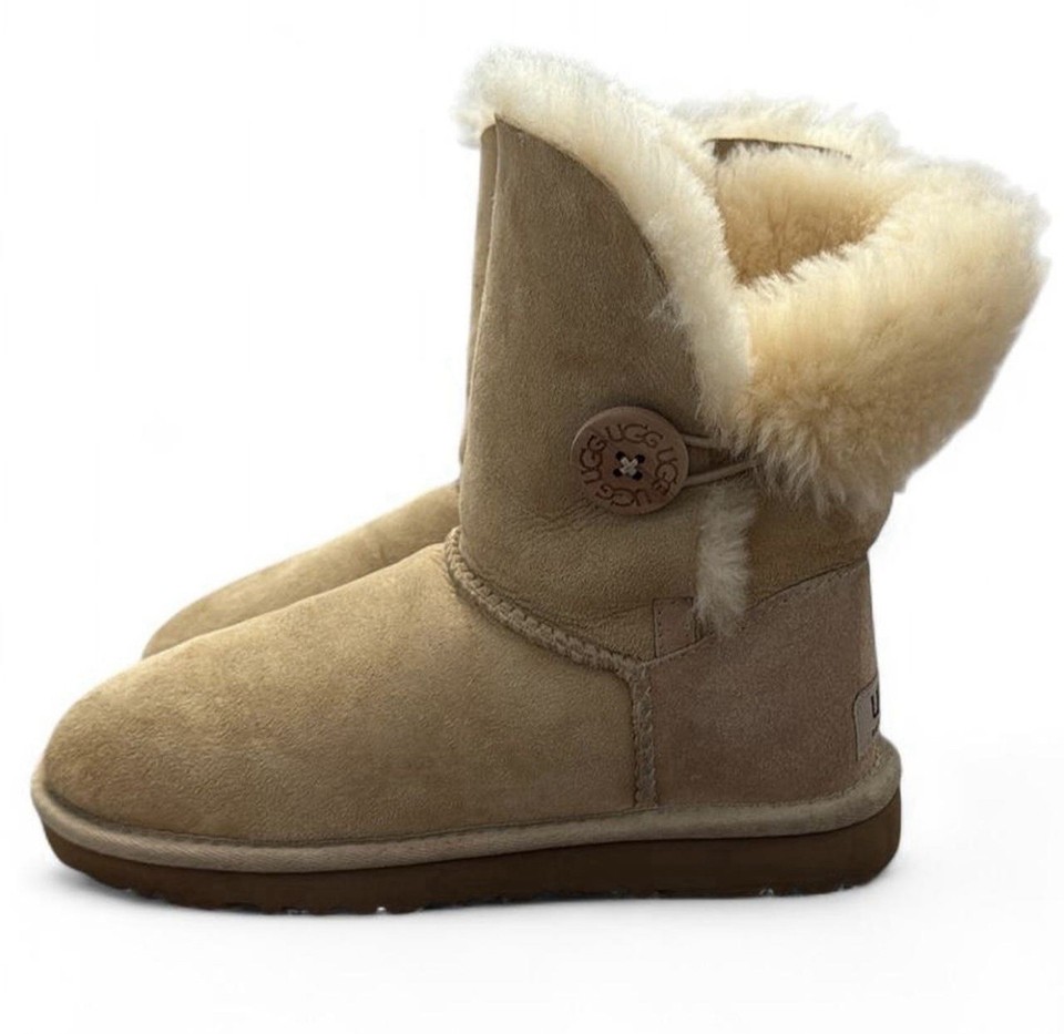 UGG Winter Bailey Button Boots in Sand Never Used Size 5 | eBay