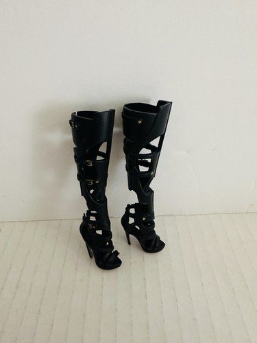Herve Leger By Max Azria Model Muse Barbie Doll Black Gladiator Boots ...