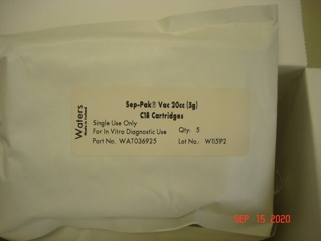 WATERS WAT036925 SEP-PAK 20CC 5G C18 CARTRIDGES BOX OF 20 FOR IN VITRO ...