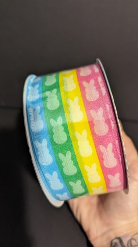 PEEPS Easter Ribbon w/ Bunnies, 36 Feet x 2" Wide, Colorful, 4 ...