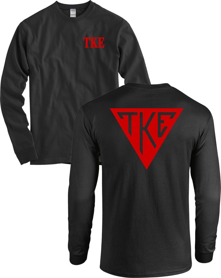 Tau Kappa Epsilon Fraternity Badge Long Sleeve TKE Shirt - MANY COLORS ...