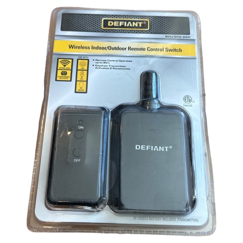Brand New Defiant Wireless Indoor/Outdoor Remote Control Switch w 2 ...