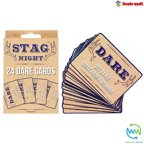 STAG DO Party DARE CARDS Novelty STAG Night Out 24 Pack Design BOYS ...