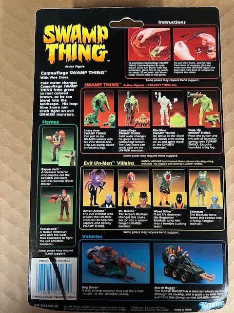 Kenner 1990 CAMOUFLAGE SWAMP THING Vine Snare Action Figure NEW MOC ...
