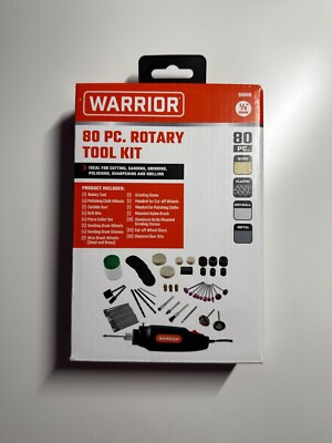 WARRIOR 80pc Rotary Tool Kit for Wood, Plastic, Metal -1/8" Shank- Item ...