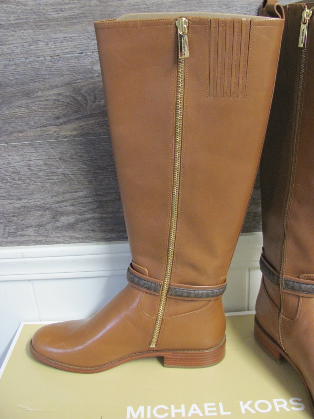 MICHAEL KORS MINDY FLAT BOOTS SIZE 9m NEW IN BOX GENUINE LEATHER ALL ...